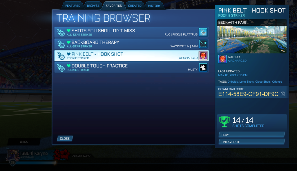 Rocket League Hook Shot Guide - The Pink Belt